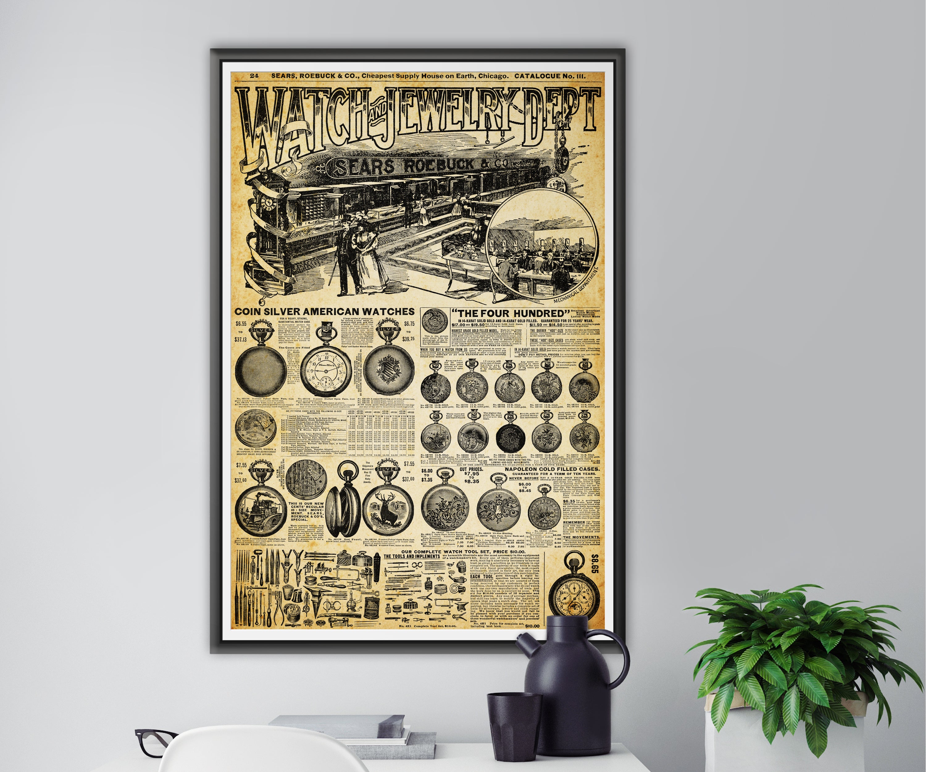 Vintage Pocketwatch Catalog POSTER! (24" x 36" or smaller) - 1902 - Cl ...